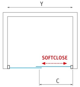 MI D2L / MI D2R 2050 mm 1470-1510 650 Transparent O 1500 Černý elox Levé dveře MI D2L 150205 NPE