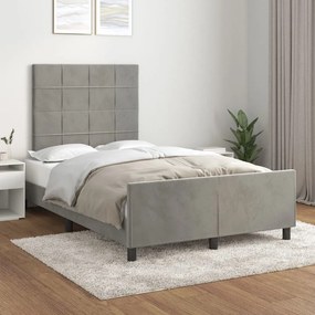 Rám postele bez matrace světle šedá 120 x 200 cm samet 3125745