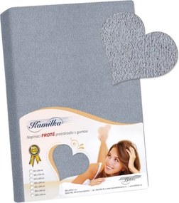 Bellatex Prostěradlo froté modrá, šedá rozměr 200x220 cm