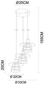 Globo 15086-3H - Lustr VIEJO 3xE27/60W/230V