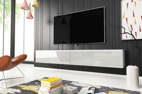 AKCE - Minimalistický televizní stolek Lowboard D 180 cm - bílá / bílý