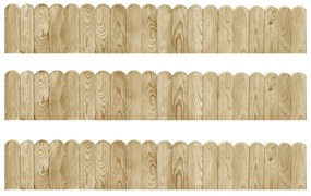 Trávníkové lemy 3 ks 120 cm impregnované borové dřevo 3053643