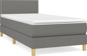 Box spring postel s matrací tmavě šedá 90x190 cm textil 3140498