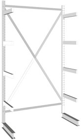 META Konzolový regál, jednostranný, 355 kg, 2500 x 1330 x 830 mm, základní