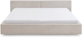 Béžová čalouněná dvoulůžková postel s úložným prostorem s roštem 200x240 cm Cube – Meise Möbel