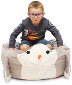 BeanBag Skladovací vak tučňák Tuky, bílá/šedá