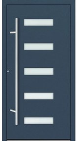 Hliníkové vchodové dveře FM Turen Premium P90 M11 modrá RAL5011 Orientace dveří: Levé, otevírání dovnitř, Standardní rozměr dveří včetně rámu: 100 cm x 200 cm - vnější rozměr rámu