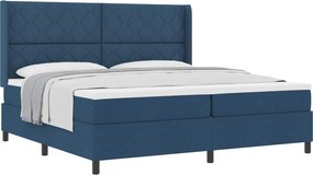 Postel s boxspringem s polštářem Modrá 200 x 200 cm textil 3341734