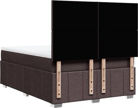 Box spring postel s matrací tmavě hnědá 140x200 cm textil 3291687