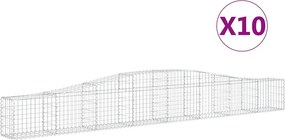 Klenuté gabionové koše 10 ks 400x30x40/60 cm pozinkované železo 3145795