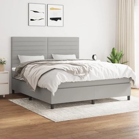 Box spring postel s matrací světle šedá 180 x 200 cm textil 3141873