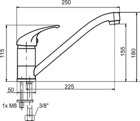 Novaservis Metalia 55 Dřezová baterie beztlaková, chrom, 55092,0