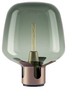 Lodes 19183 8600 Flar medium, lampa z tyrkysového skla a terra základny se stmívačem, 1x25W E27, výška 47cm