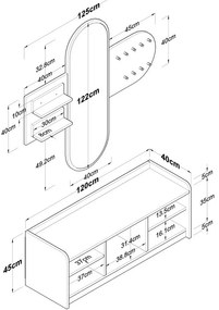 Předsíňová sestava Ema White and Walnut