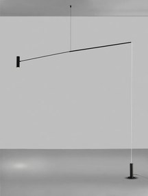 Matně černá kovová LED stojací lampa (výška 250 cm) Voice – Nova Luce