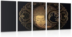 5-dílný obraz harmonická síla Buddhy