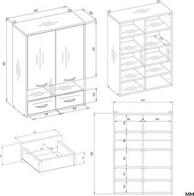 Horní závěsná koupelnová skříňka Nina 66 cm bílá
