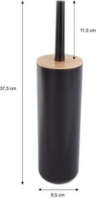 Erga Madera, toaletní WC kartáč na postavení, černá-hnědá, ERG-YKA-P.MADERA-BLK