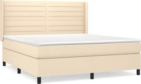 Box spring postel s matrací krémová 180x200 cm textil 3131534