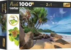 Trefl - Puzzle - 2v1 Exotická pláž s třídičem / 1000 dílků / 68.3 x 48