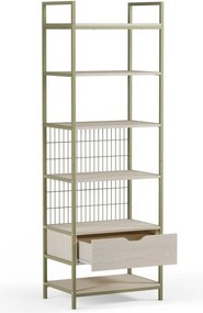Zelená ocelová knihovna 60x179,5x40 cm Amara – Marckeric