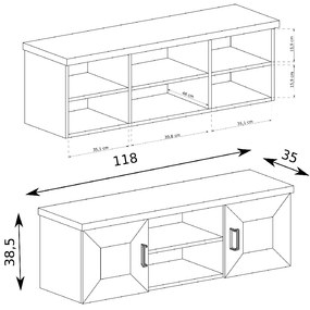 Tadeusz S - závěsná police T12 - dub stoletý