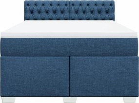 Box spring postel s matrací modrá 160x200 cm textil 3285952