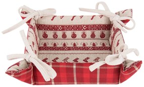 Textilní košíček na pečivo Nordic Christmas - 35*35*8 cm