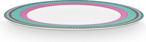 Pip Studio Pip Chique Stripes talíř ∅28cm, růžovo-zelený (Porcelánový talíř Ø 28cm)