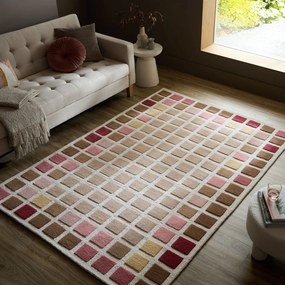 Růžový ručně tkaný vlněný koberec 140x200 cm Renga Wool – Flair Rugs