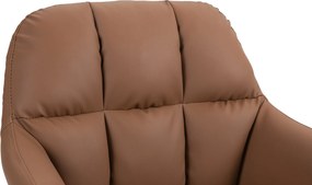 Barová židle Natoma umělá kůže chromovaná konstrukce – světle hnědá