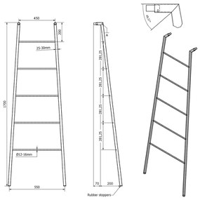 Sapho SEGA sušák ručníků 550x1700x70 mm, nerez mat SE102