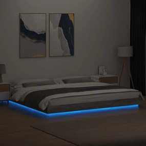 Rám postele s LED osvětlením šedý sonoma 180 x 200 cm kompozit 3281082