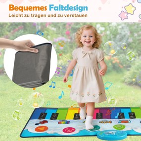 Costway Hudební podložka dětská podložka na klavír s 8 hudebními – 120 × 47 cm