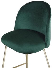 Sada 2 sametových zelených barových židlí ARCOLA Beliani