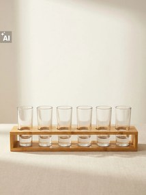 Sinsay - Skleničky se stojanem 6 pack - béžová