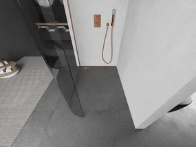 Mexen Kioto, sprchová zástěna Walk-In 80 x 200 cm, 8mm čiré sklo, měděný matný profil, 800-080-101-65-06