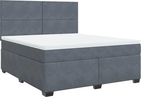 Box spring postel s matrací tmavě šedá 180x200 cm samet 3293273