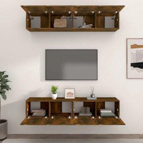 TV skříňky 4 ks kouřový dub 80 x 30 x 30 cm kompozitní dřevo 3114187