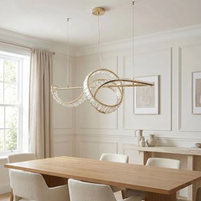 Toolight Toolight, LED závěsné stropní svítidlo 80cm, SWE082-CP, zlatá, OSW-30211