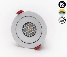 Kama lights bodovka 24v dual white d105 12w, bílá