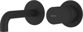 Sapho Ultratap - Umyvadlová baterie pod omítku, 2-otvorová instalace, s tělesem, matná černá UT118TB