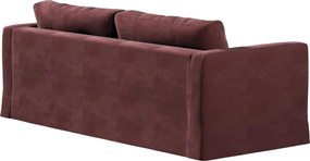 Potah na pohovku IKEA  Karlstad 3-místná, nerozkládací, dlouhý barva červená látka lesklé, sametová