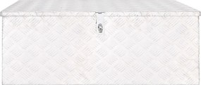 Úložný box stříbrný 100 x 55 x 37 cm hliník 152256