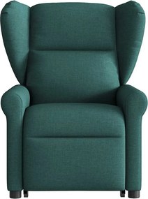 Elektrické zvedací polohovací křeslo tmavě zelené textil 3303400