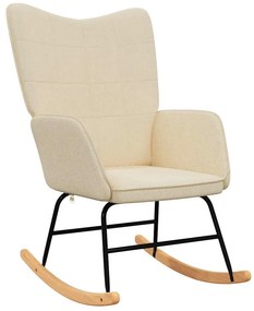 Houpací křeslo krémové textil 328009