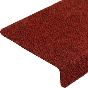 Schodové rohože samolepicí 20 ks 65 x 21 x 4 cm bordó červená s obdélníkovým okrajem 3365719
