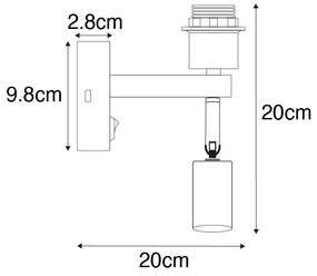 Moderní nástěnné svítidlo bílé se světlem na čtení - Brescia