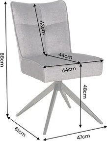 Designová otočná židle Narayan šedý samet