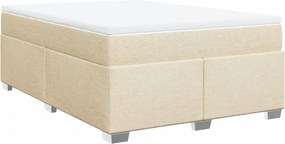 Box spring postel s matrací krémová 160x200 cm textil 3285149